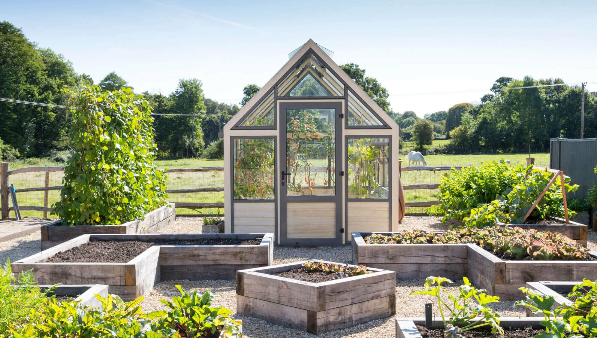 Greenhouse amongst formal raised beds - Cultivar Greenhouses Inc. USA ...